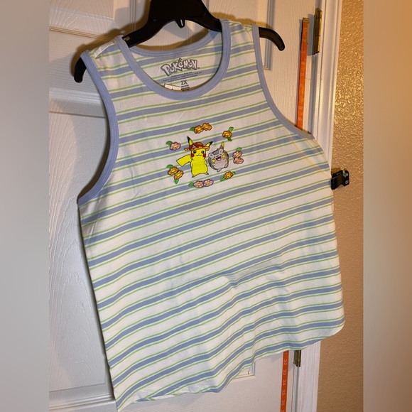Pokemon | Tops | Pokmon 2x Women Pikachu Floral Stripe Tank Top ...